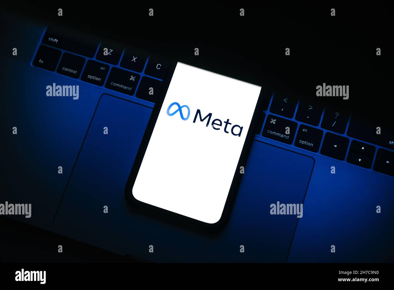 Meta logo on the smartphone screen Stock Photo - Alamy
