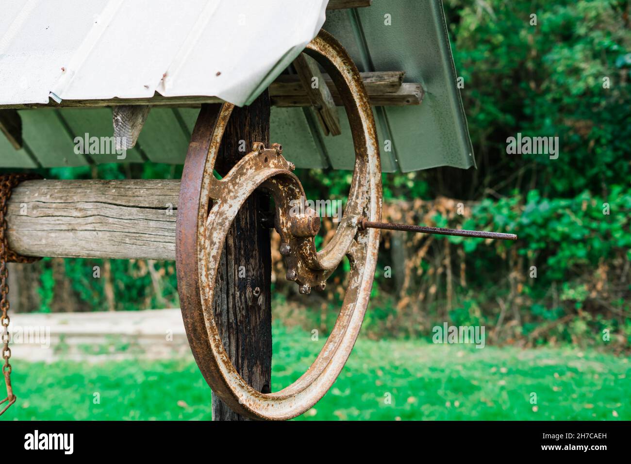 Old water well in a village, abandoned place Stock Photo - Alamy