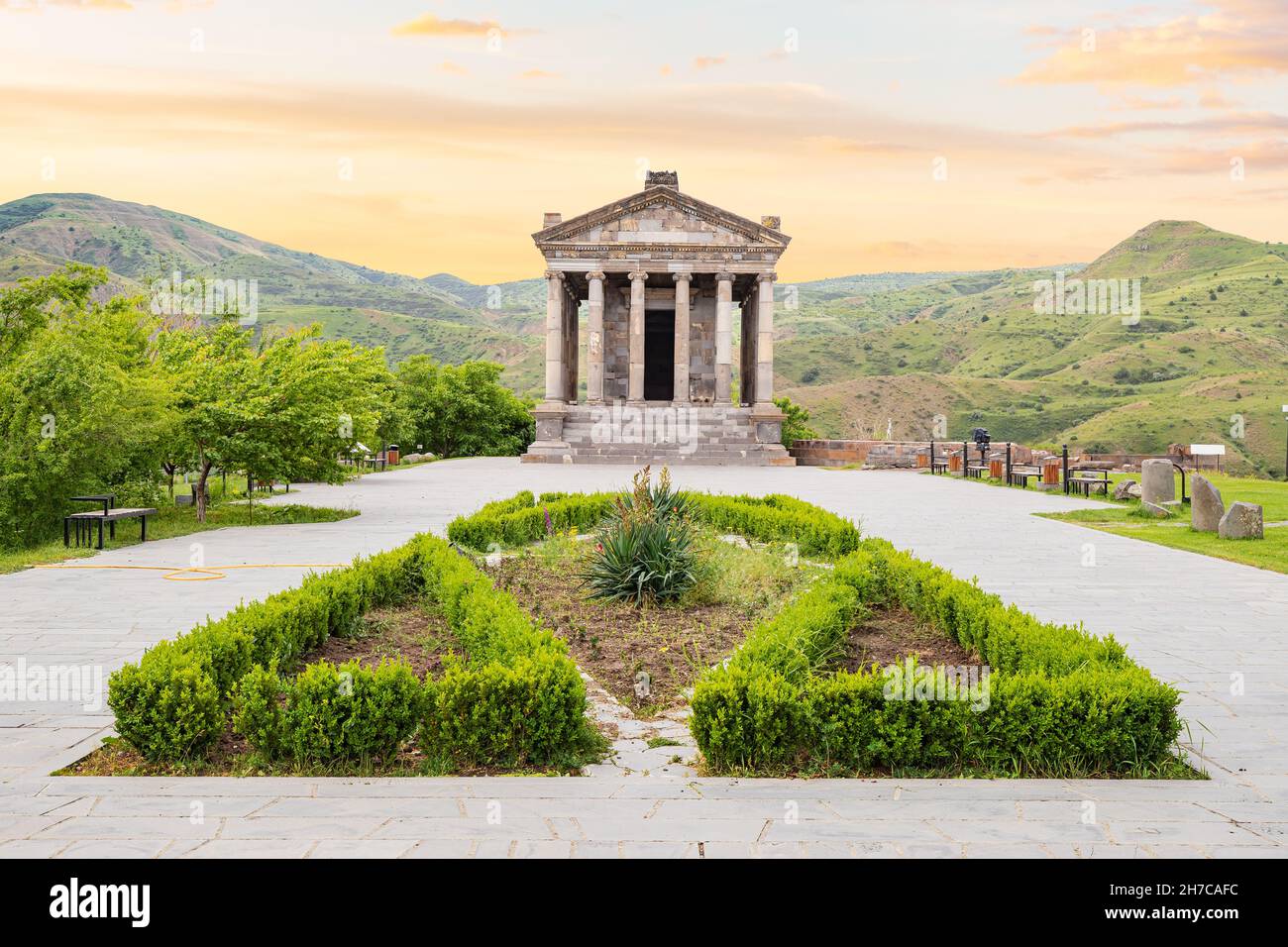 The Garni Temple built in the Greco-Roman style in the Ionic order is ...