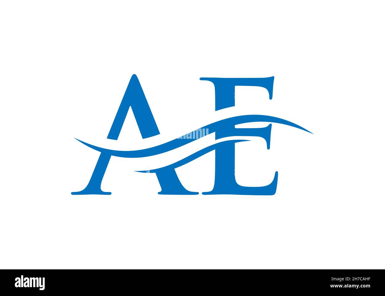 Water Wave AE Logo Vector. Swoosh Letter AE Logo Design for business and company identity Stock ...