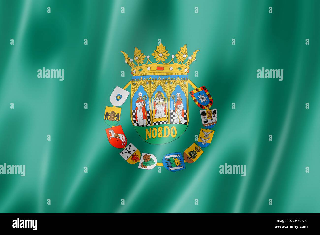 Sevilla province flag, Spain waving banner collection. 3D illustration ...