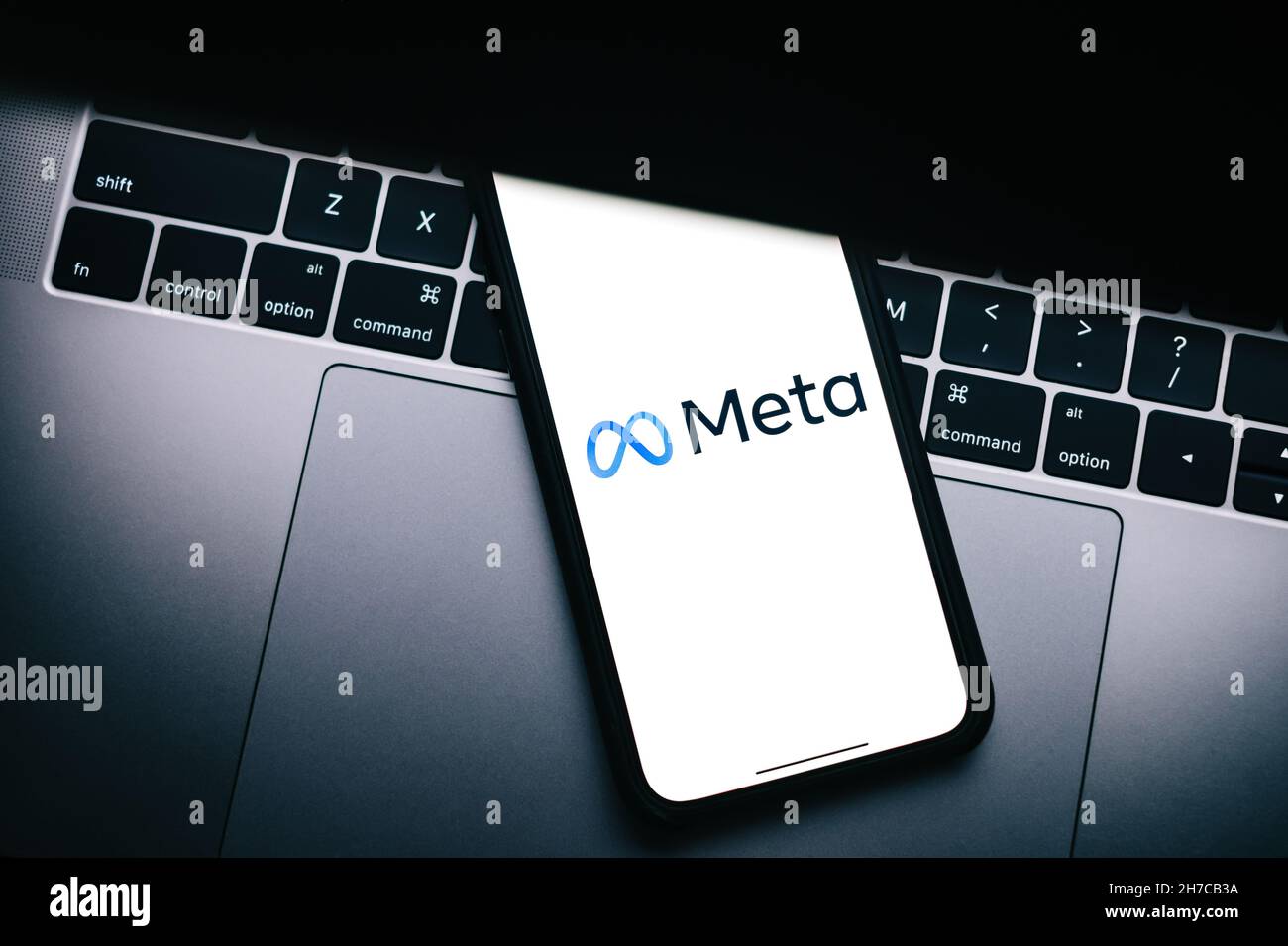 Meta logo on the smartphone screen Stock Photo - Alamy