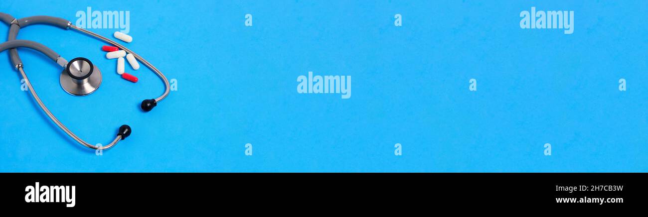 Banner, stethoscope on a white background, medical instrument Stock ...
