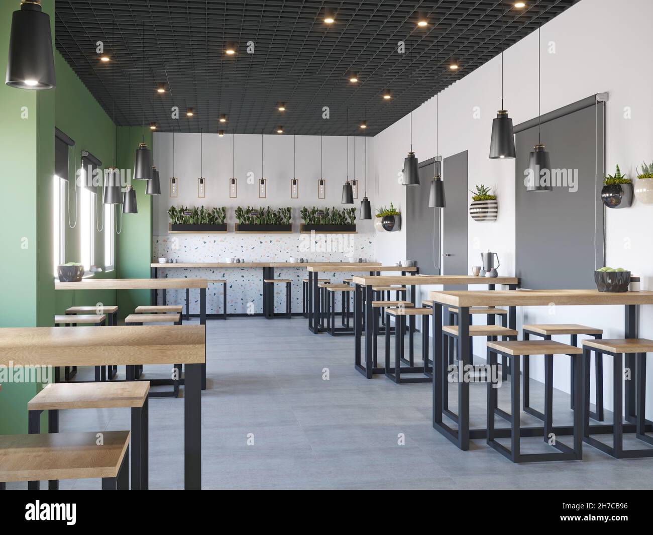 3d render cafe bar interior hi-res stock photography and images - Alamy