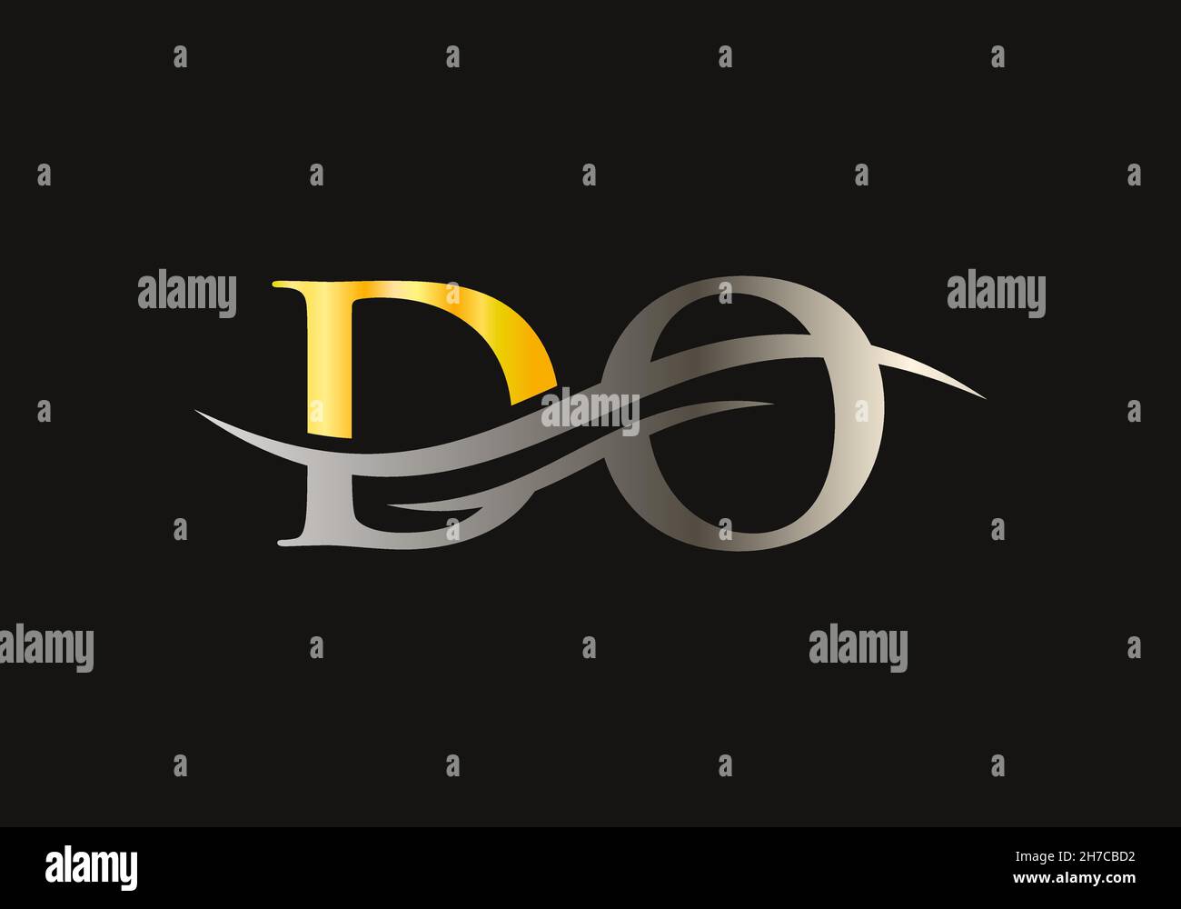 DO Logo design vector. Swoosh letter DO logo design. Initial DO letter ...