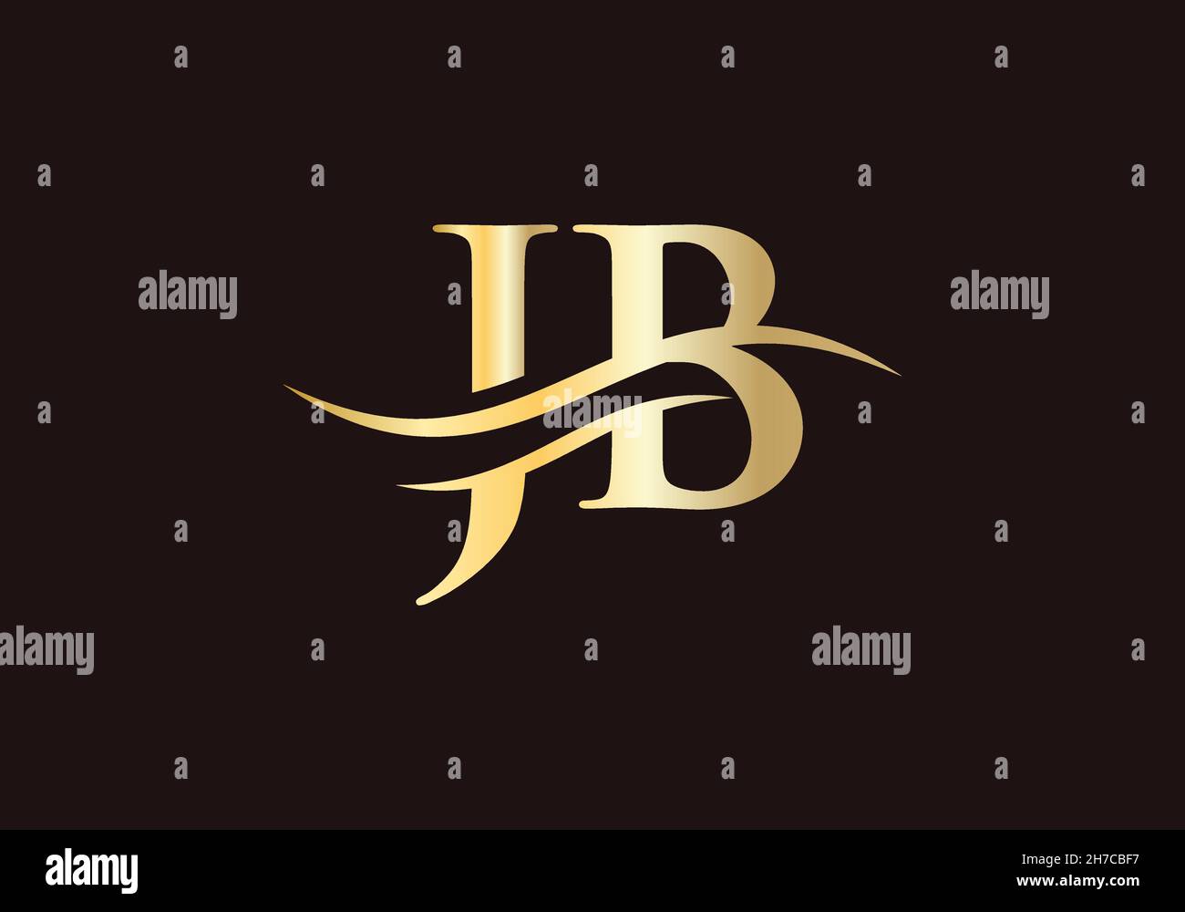 JB logo design. Initial JB letter logo vector. Swoosh letter JB logo ...