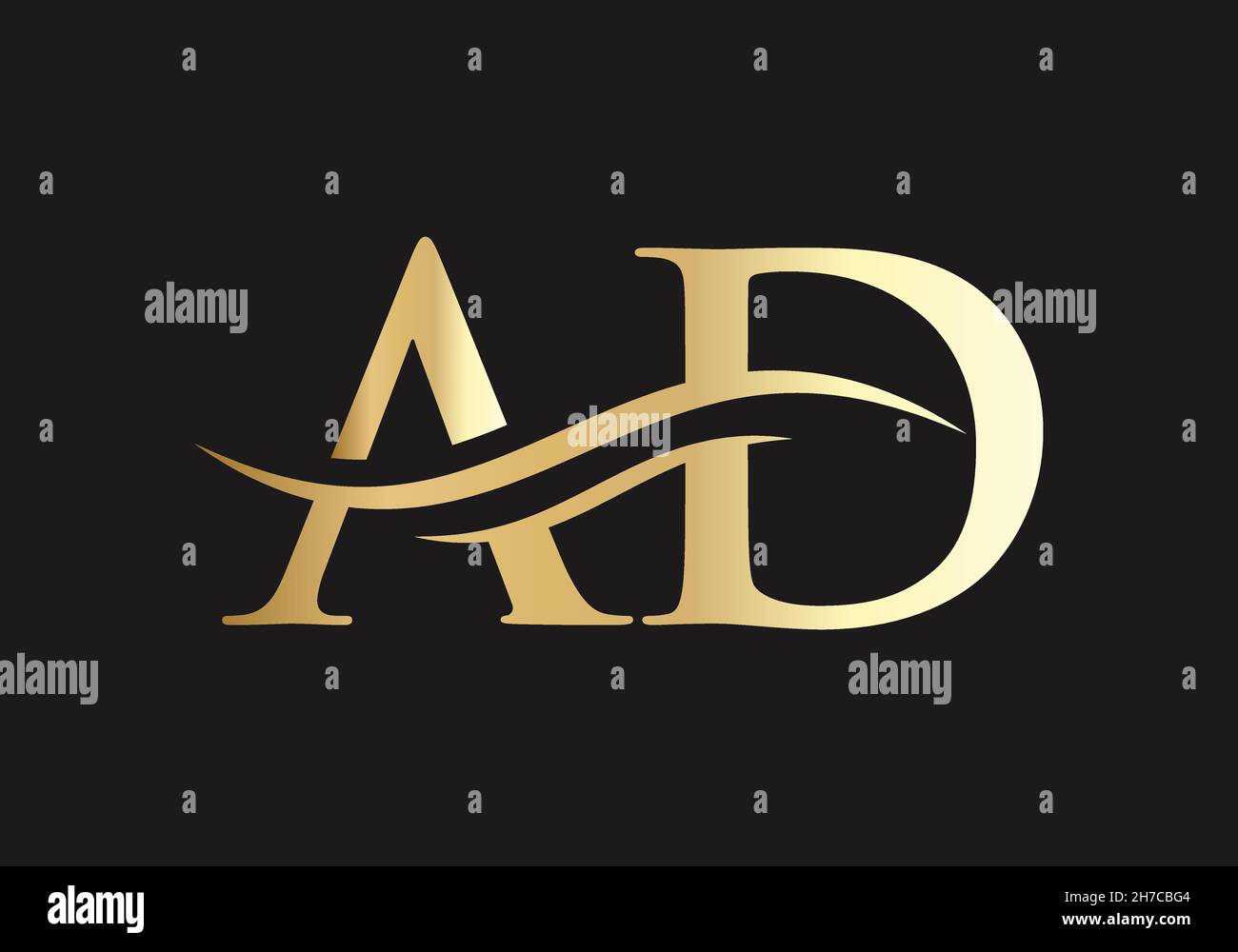 Swoosh Letter AD Logo Design for business and company identity. Water ...