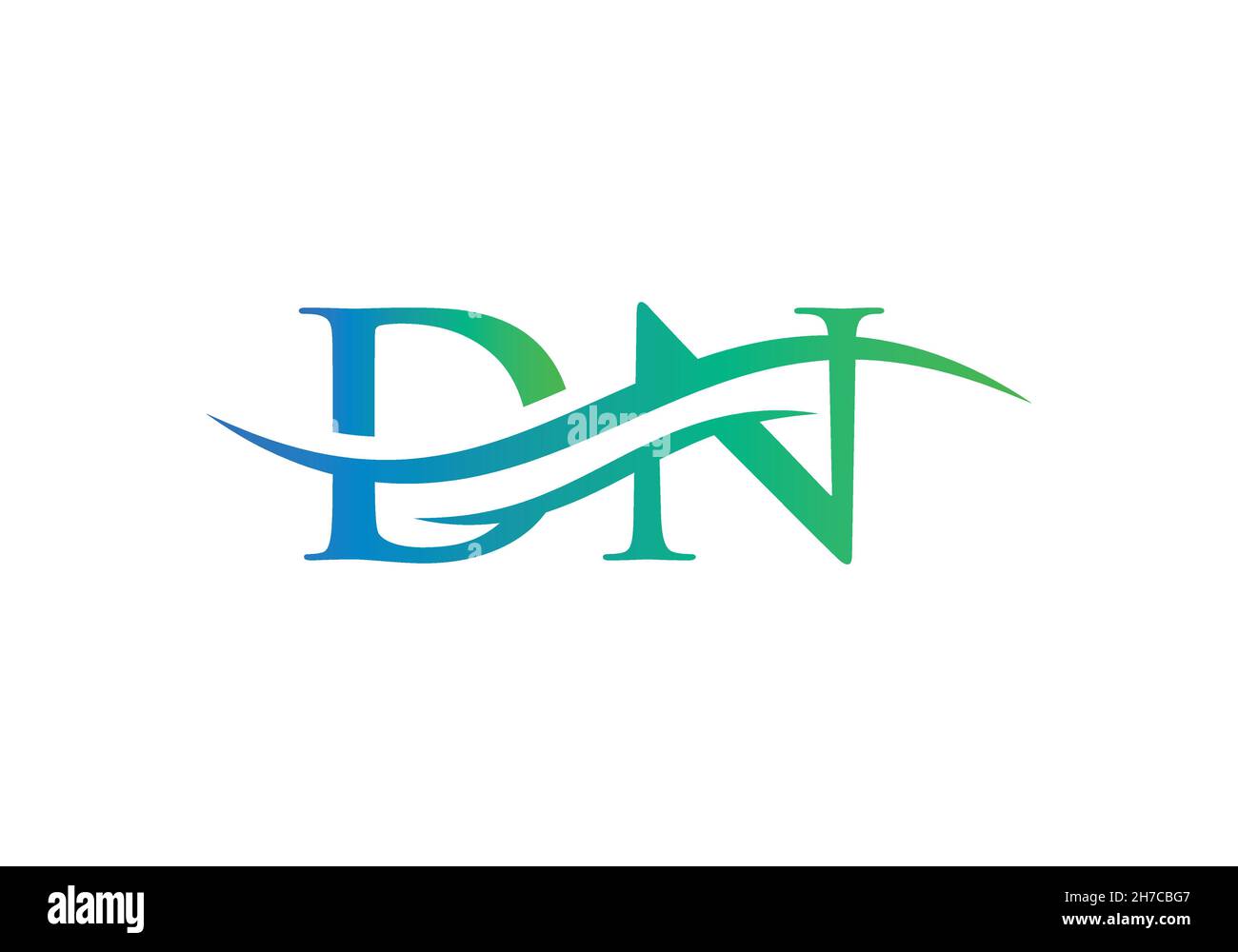Initial DN letter linked logo vector template. Swoosh letter DN logo ...