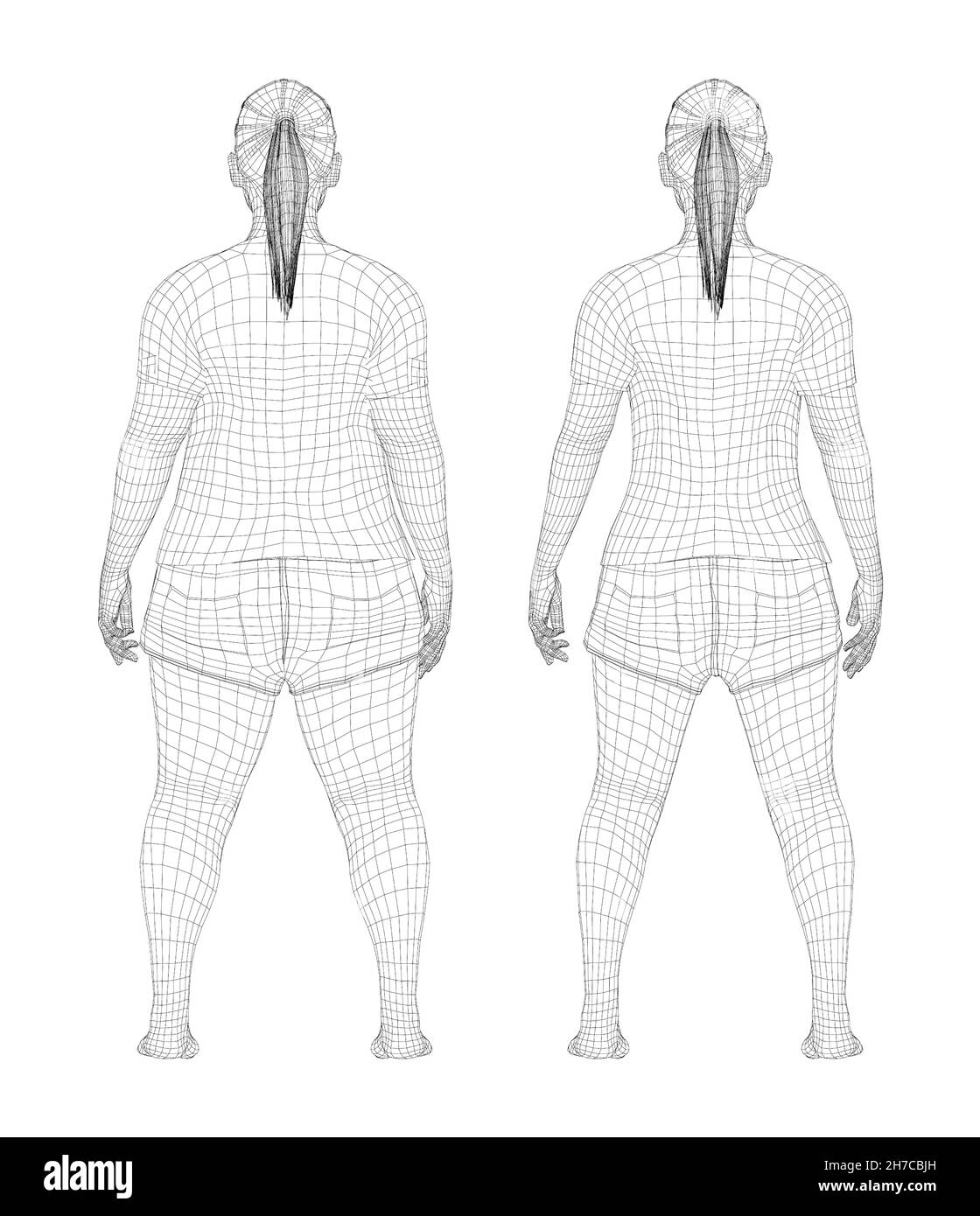 Fat and slim woman, before and after weight loss Stock Photo - Alamy