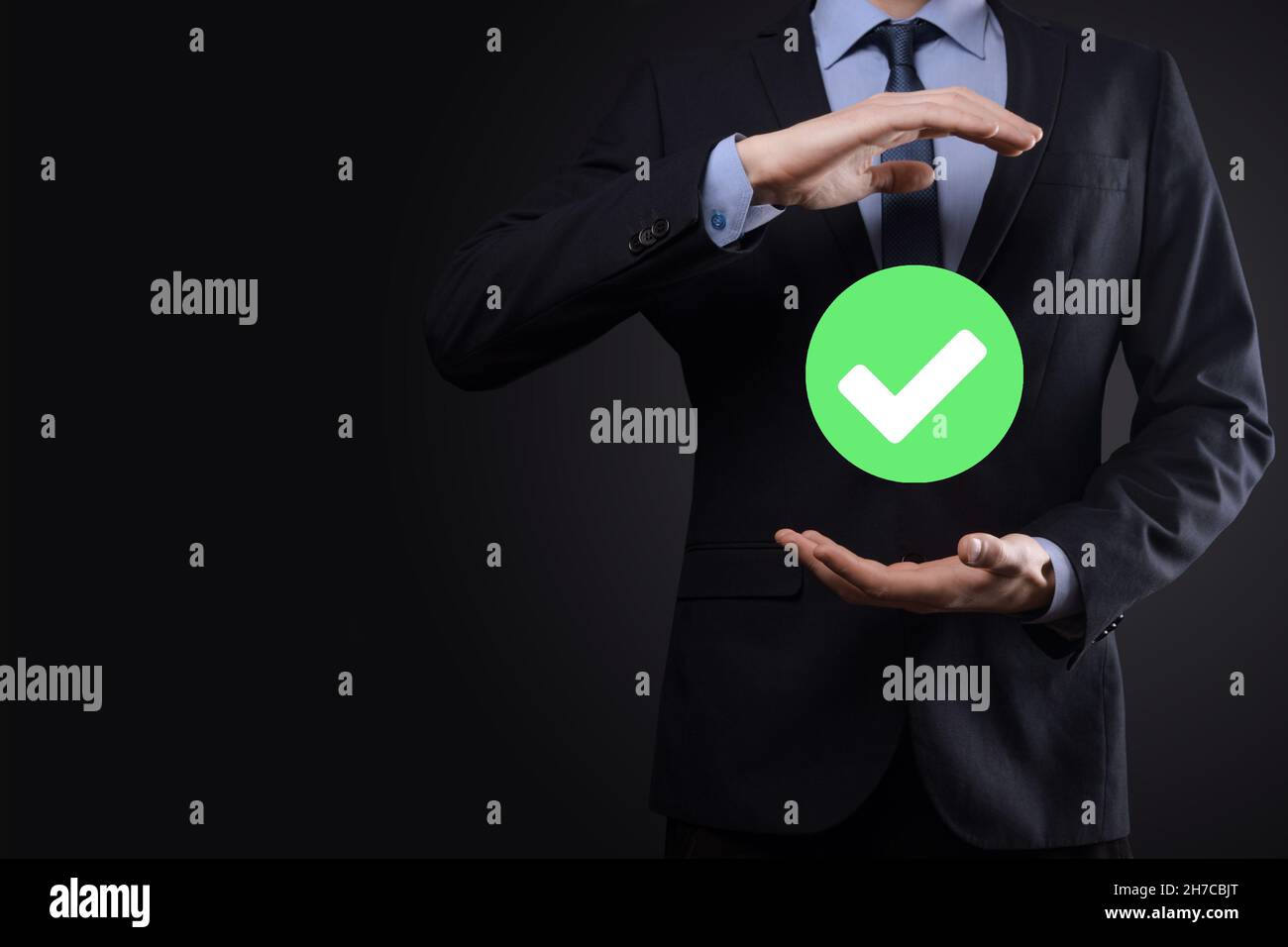 Hand holds green icon Check mark,Check Mark Sign, Tick Icon,right sign ...