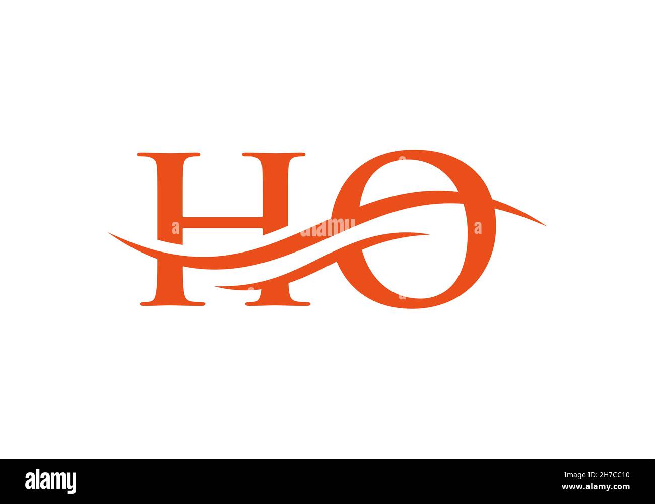 Initial HO letter linked logo vector template. Swoosh letter HO logo ...