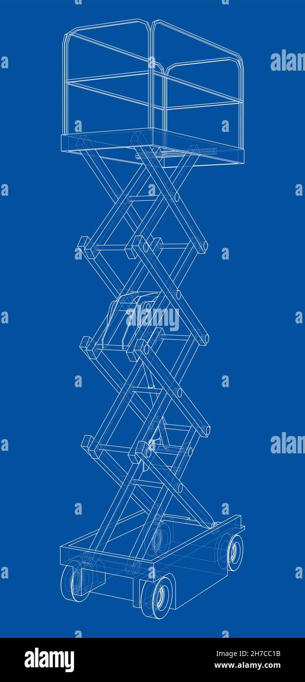 Scissor lift concept outline Stock Photo - Alamy
