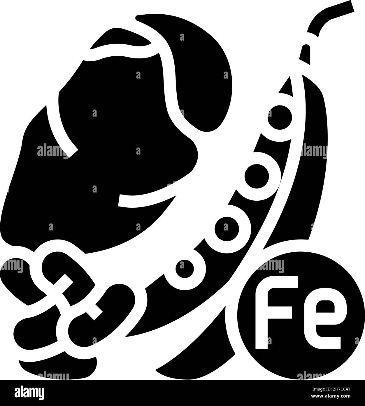 foods high in iron glyph icon vector illustration Stock Vector Image ...