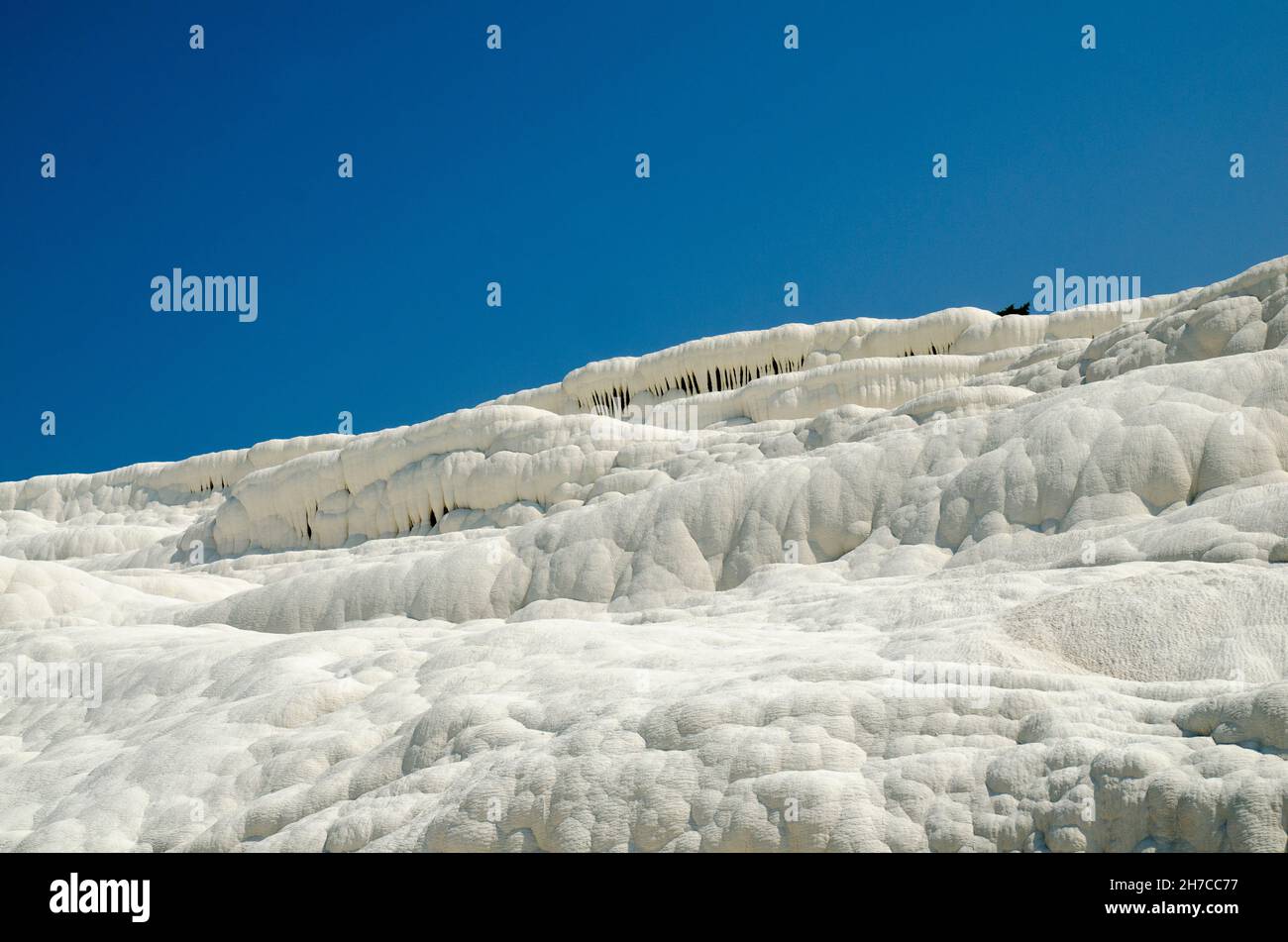 Snow white mountains of Pamukkale, Turkey. Natural salt hills ...