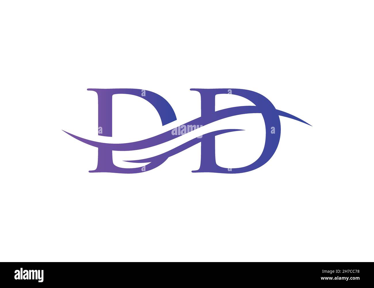 Swoosh Letter DD Logo Design for business and company identity. Water ...