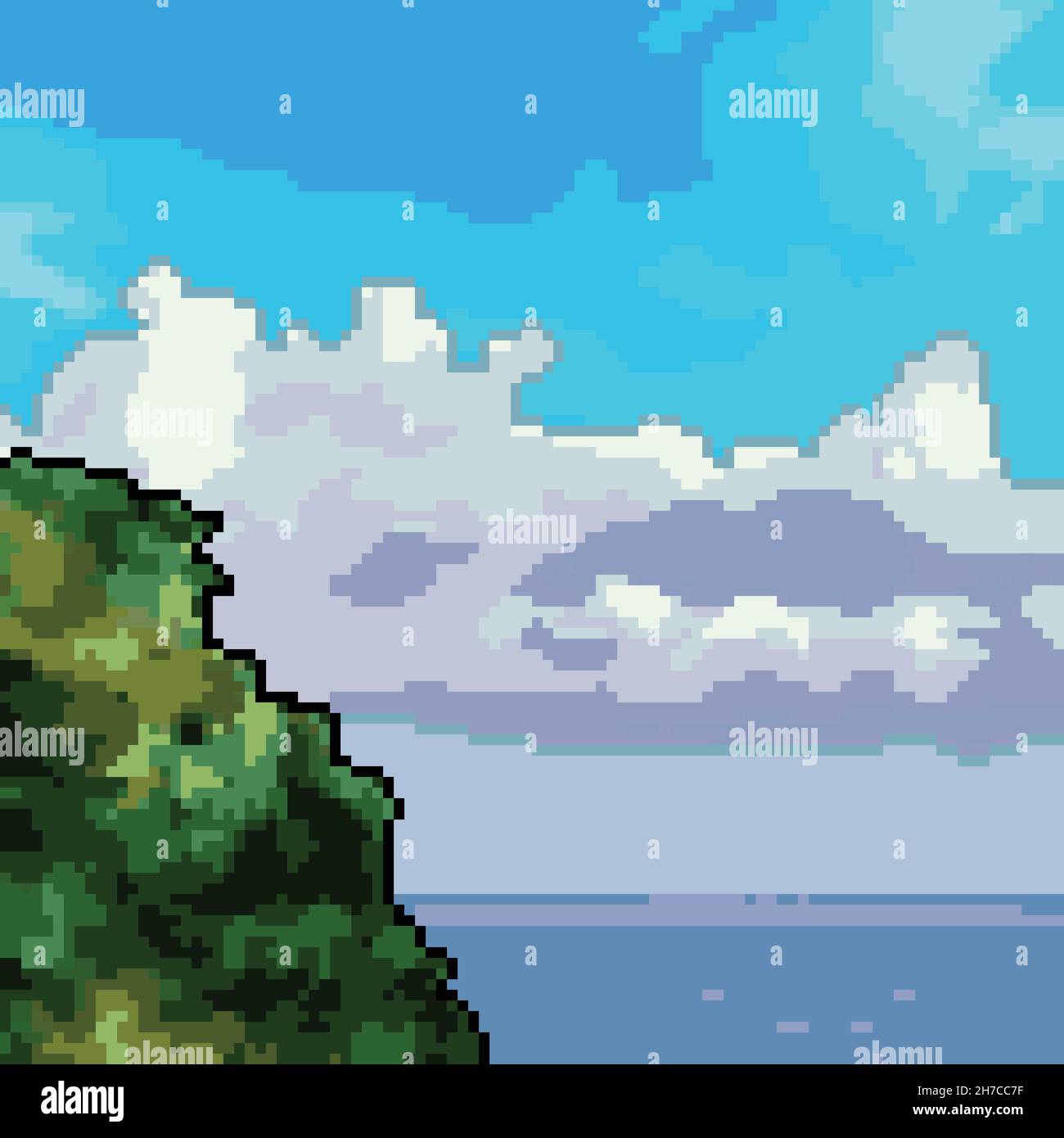 pixel art of nature island ocean Stock Vector Image & Art - Alamy