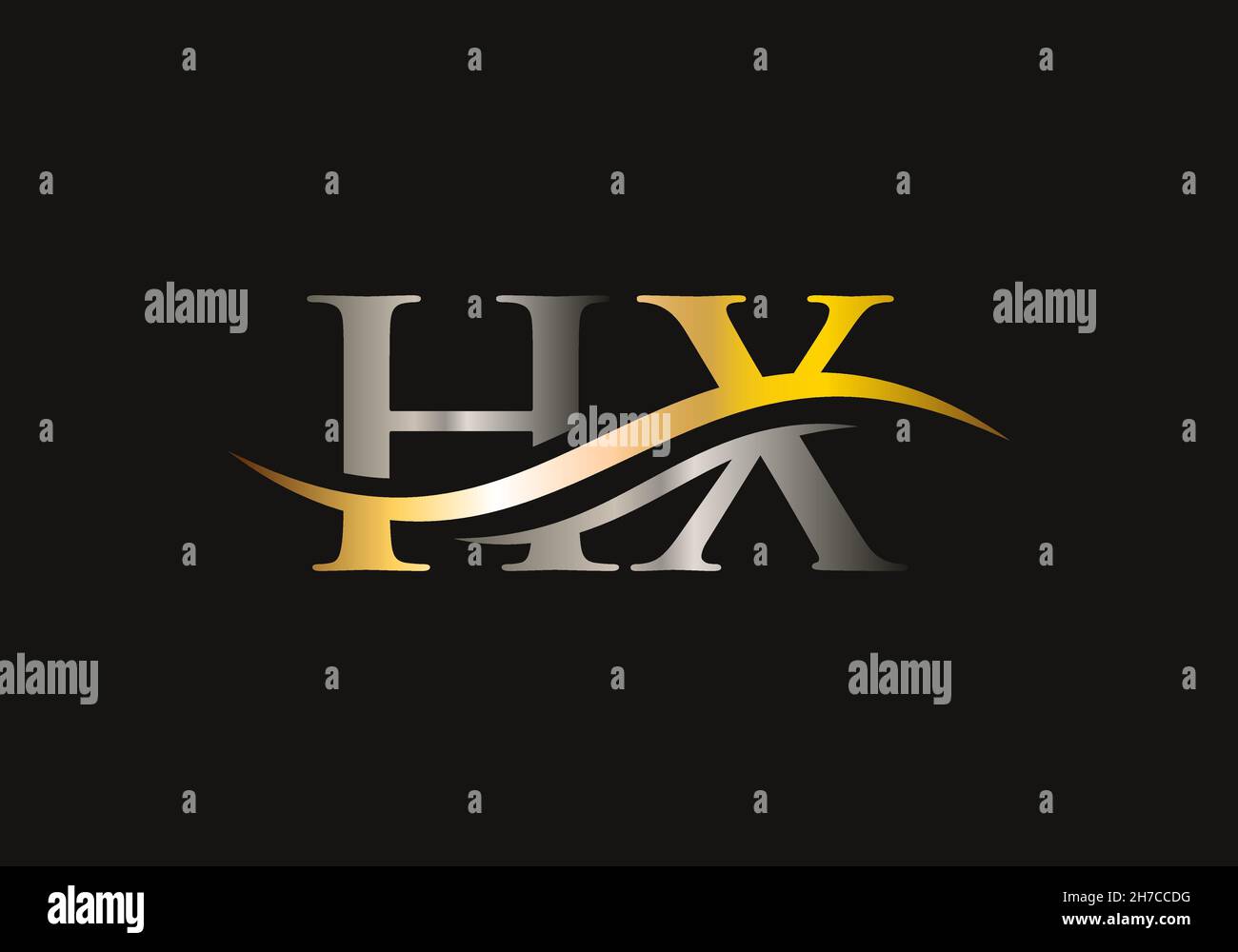 Initial linked letter HX logo design. Modern letter HX logo design ...