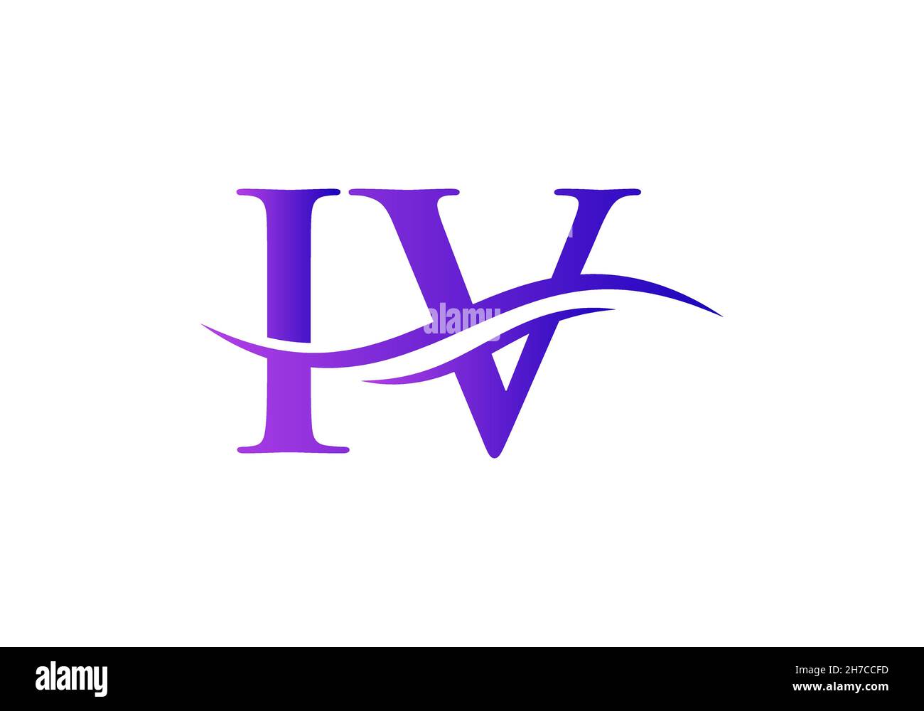 Initial linked letter IV logo design. Modern letter IV logo design ...