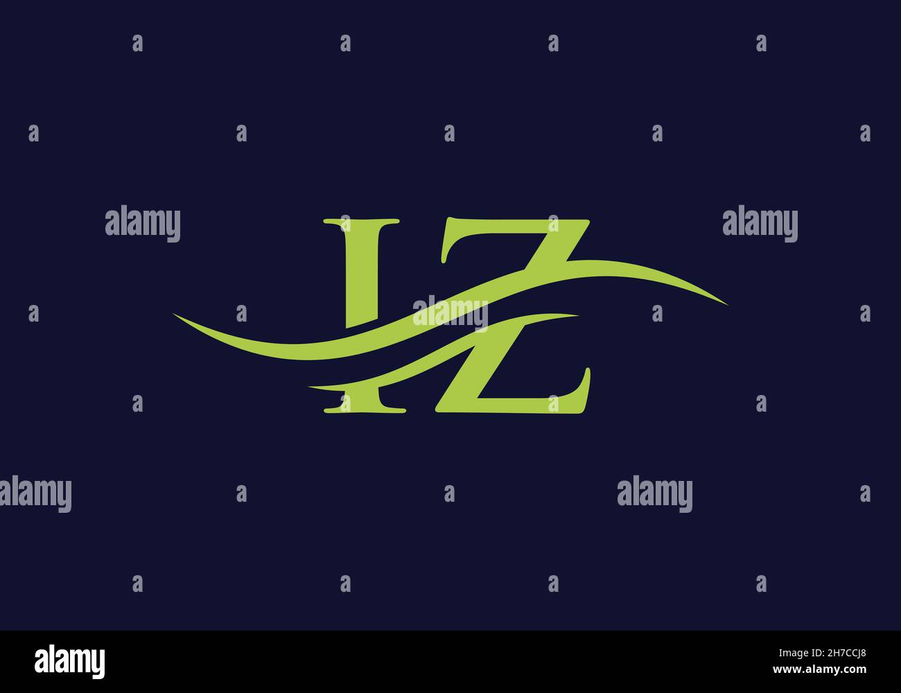 IZ Logo design vector. Swoosh letter IZ logo design. Initial IZ letter ...