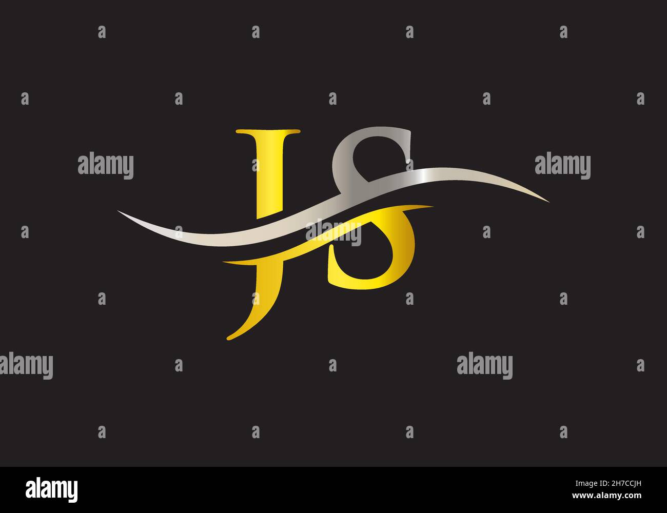 Water Wave JS Logo Vector. Swoosh Letter JS Logo Design for business ...