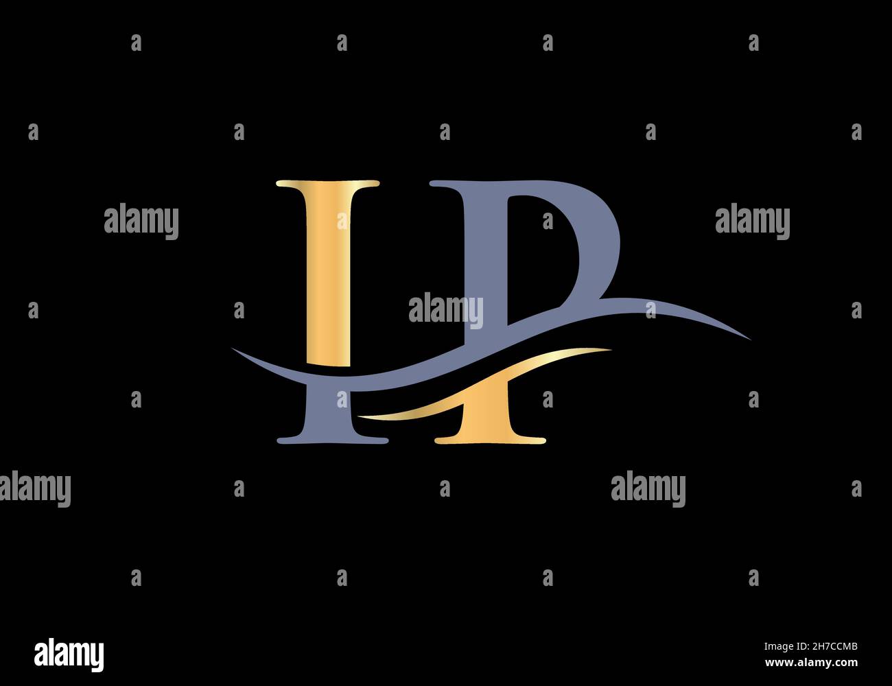 IP Linked Logo for business and company identity. Creative Letter IP ...