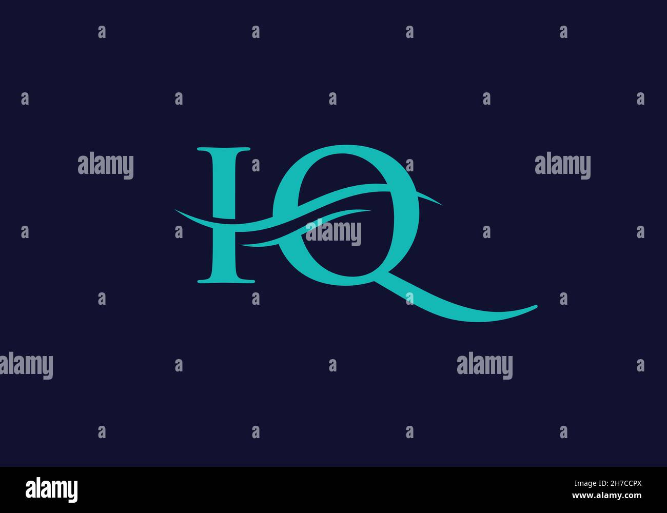 Swoosh Letter IQ Logo Design for business and company identity. Water ...