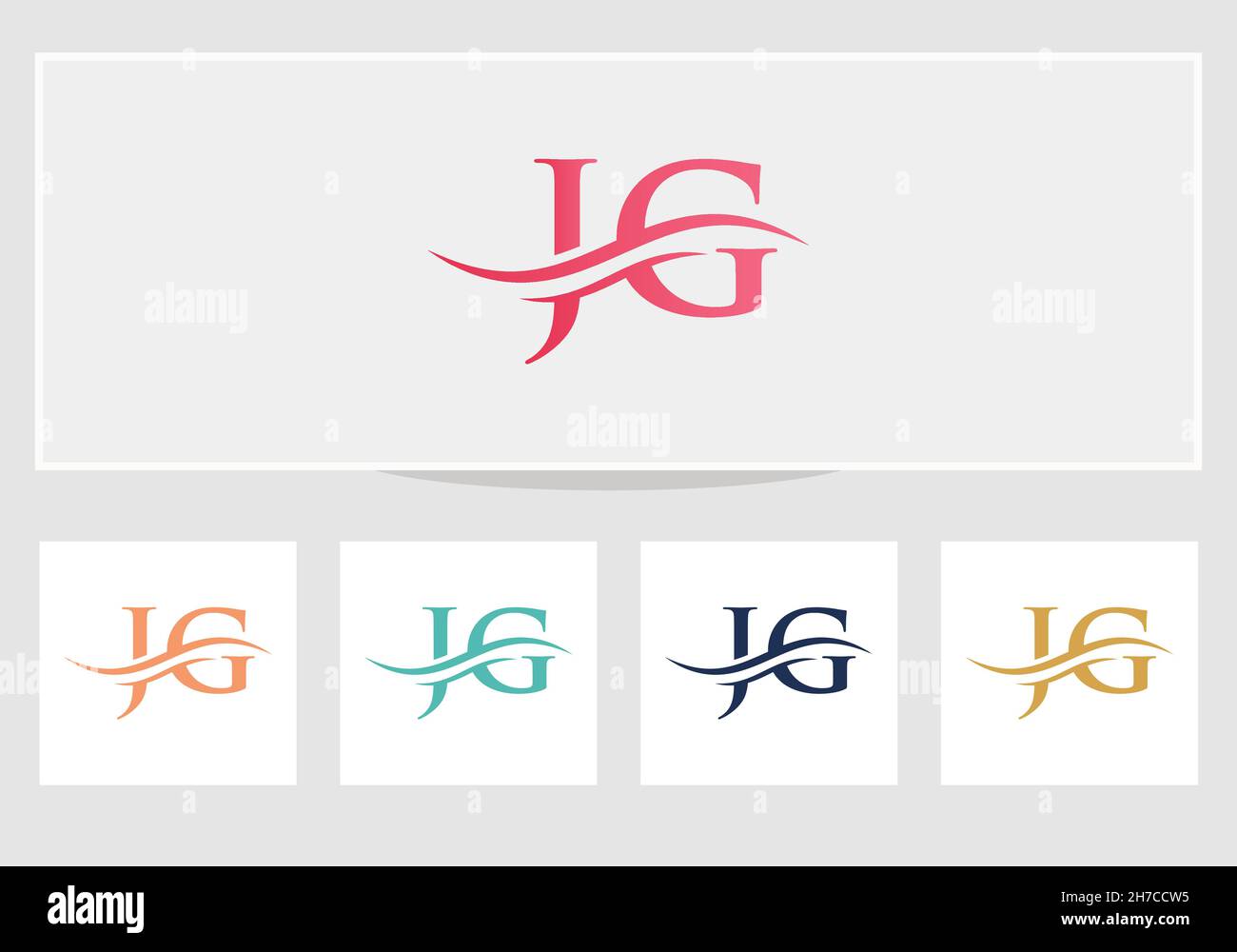 Creative JG letter with luxury concept. Modern JG Logo Design for ...