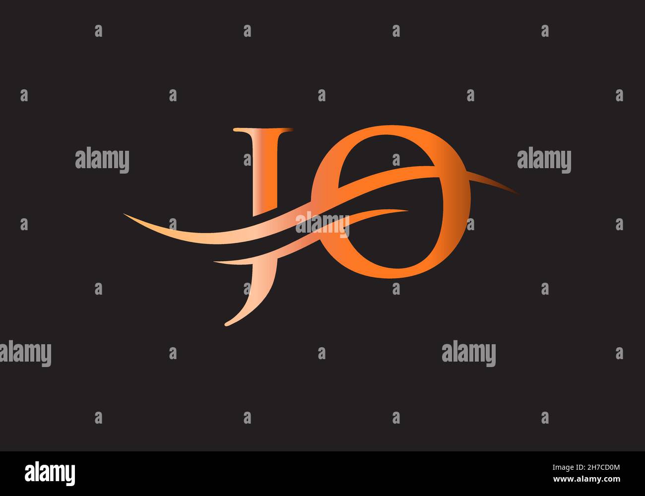JO logo design. Initial JO letter logo vector. Swoosh letter JO logo ...