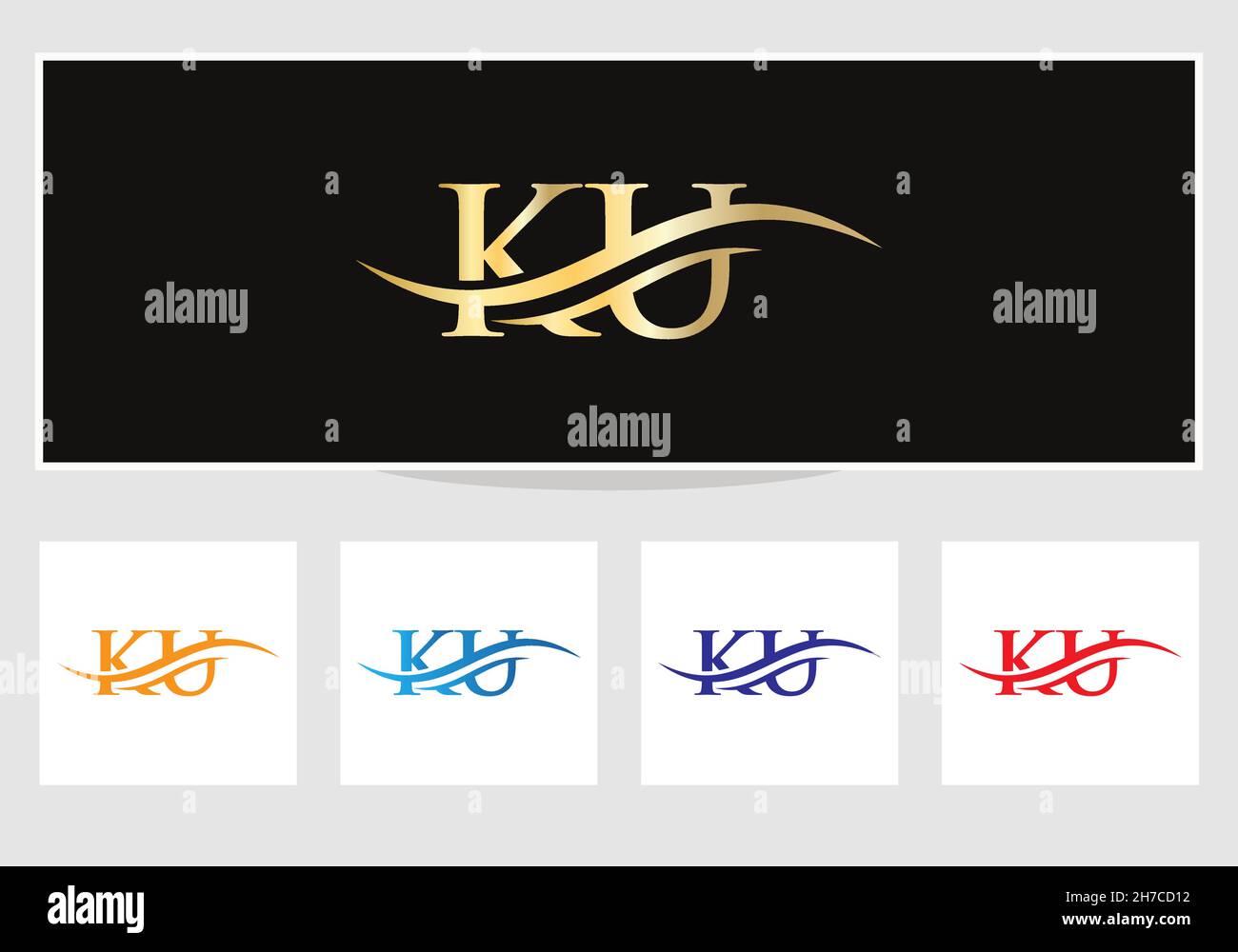 Modern KU Logo Design for business and company identity. Creative KU ...