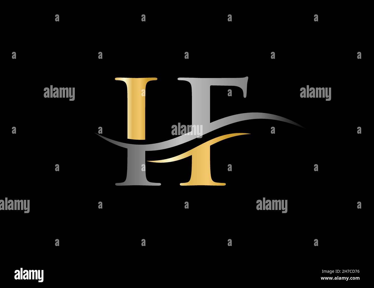 Water Wave IF Logo Vector. Swoosh Letter IF Logo Design for business ...