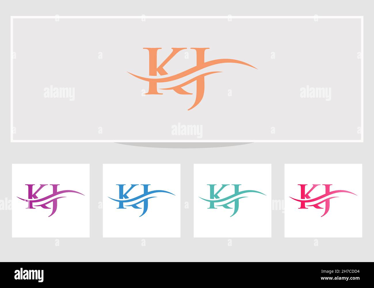 KJ letter logo. Initial KJ letter business logo design vector template ...