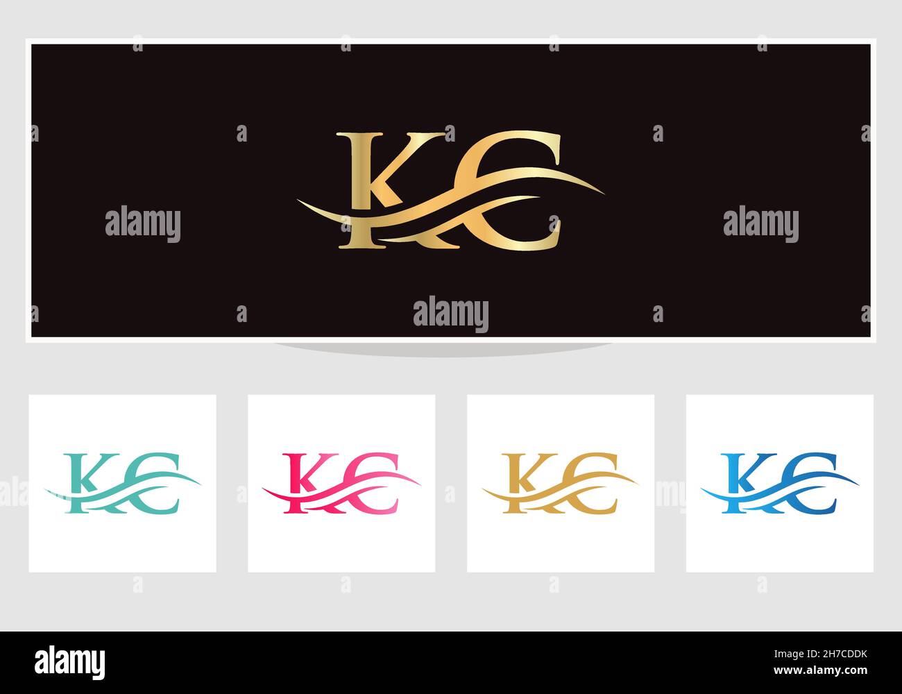 KC Linked Logo for business and company identity. Creative Letter KC ...