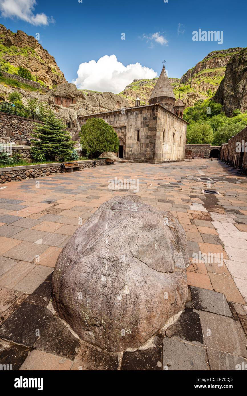 Facade of the Geghard Monastery and Church in Armenia is an important ...