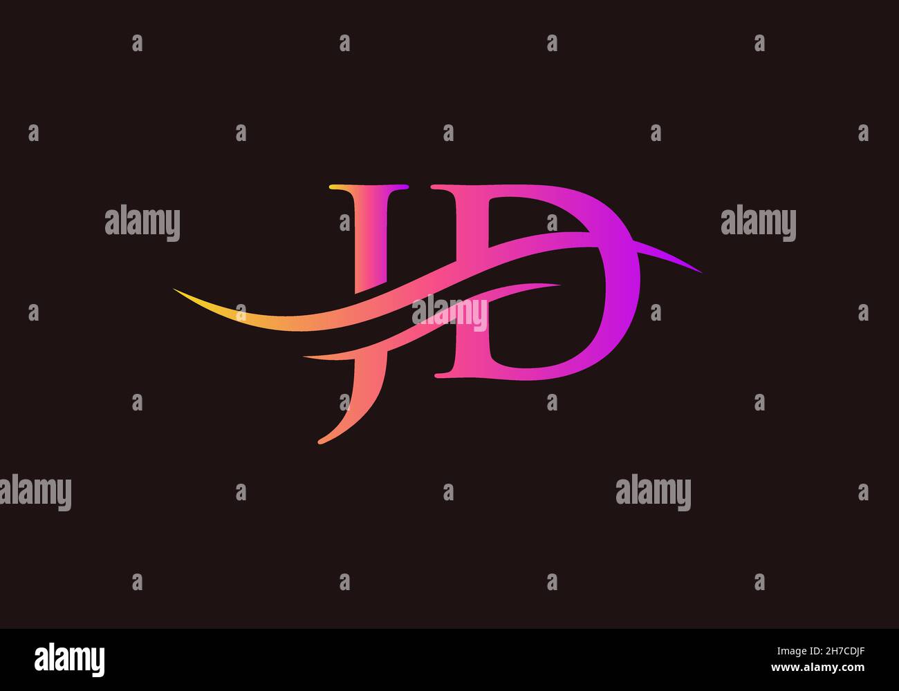 Swoosh Letter JD Logo Design for business and company identity. Water ...