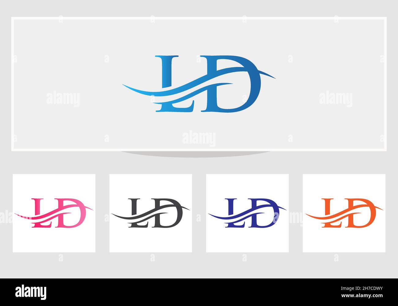 Swoosh Letter LD Logo Design for business and company identity. Water ...
