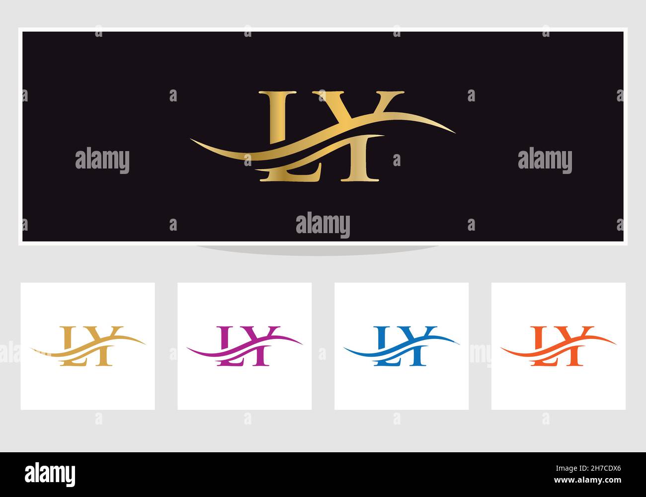 Initial LY letter linked logo vector template. Swoosh letter LY logo ...