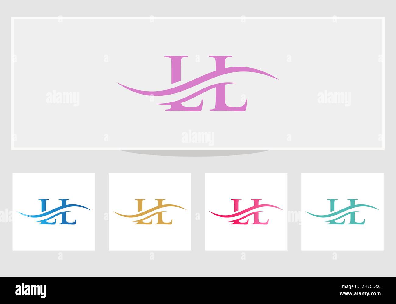 Initial LL letter linked logo vector template. Swoosh letter LL logo ...