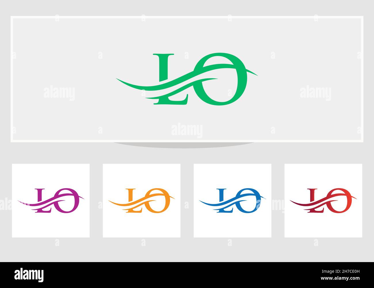 LO logo design. Initial LO letter logo vector. Swoosh letter LO logo ...