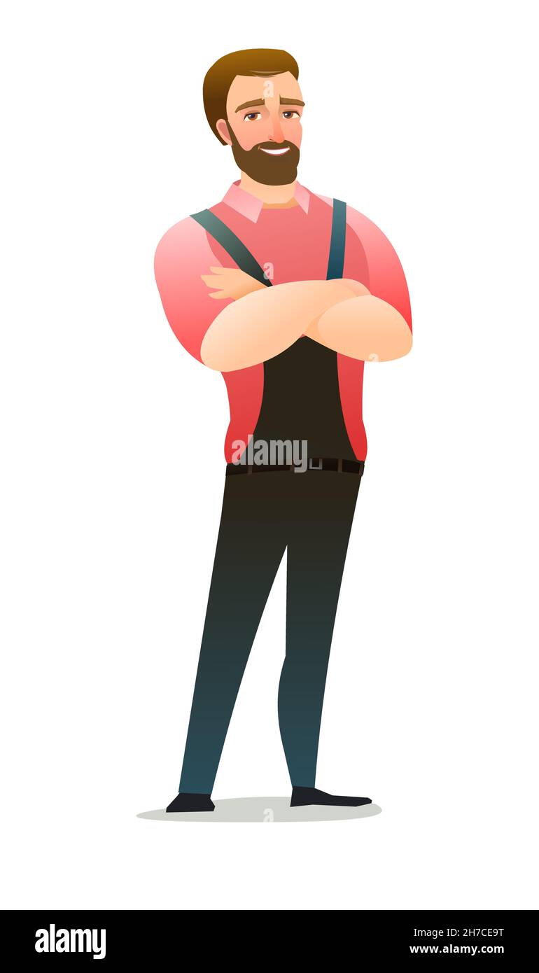 Man in overalls. Service guy. Handyman, locksmith or repairman ...