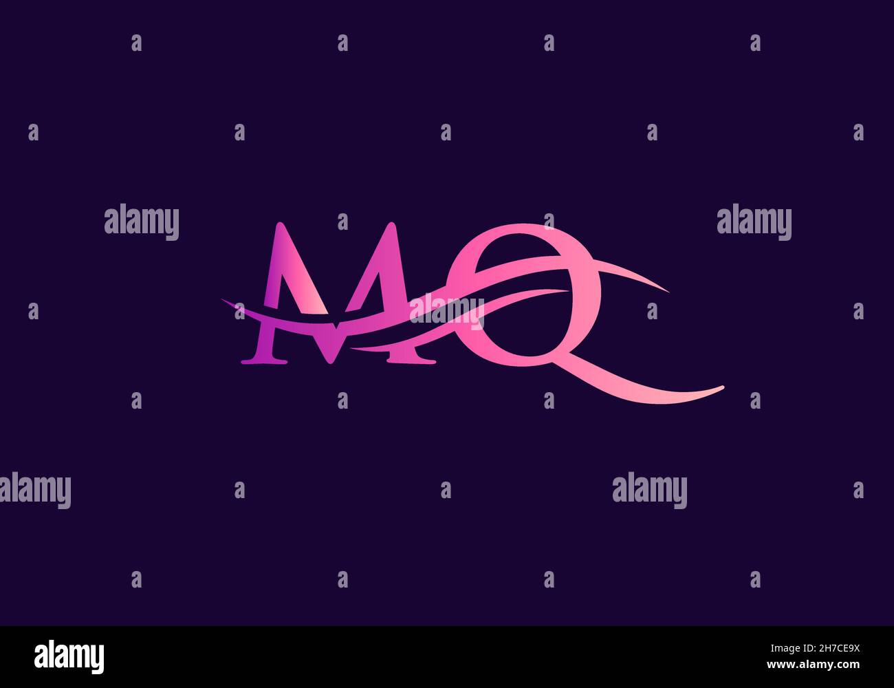 Water Wave MQ Logo Vector. Swoosh Letter MQ Logo Design for business ...