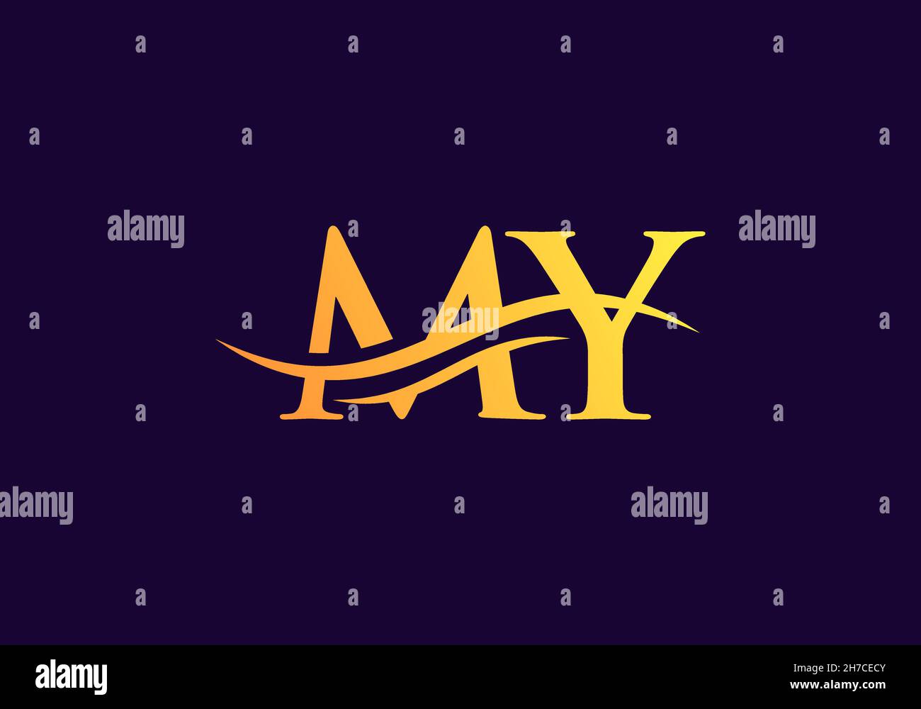 MY Logo design vector. Swoosh letter MY logo design. Initial MY letter ...