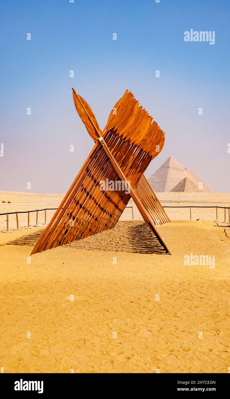 Forever Is Now, exhibition 2021, Giza pyramids, Cairo, Egypt Stock ...