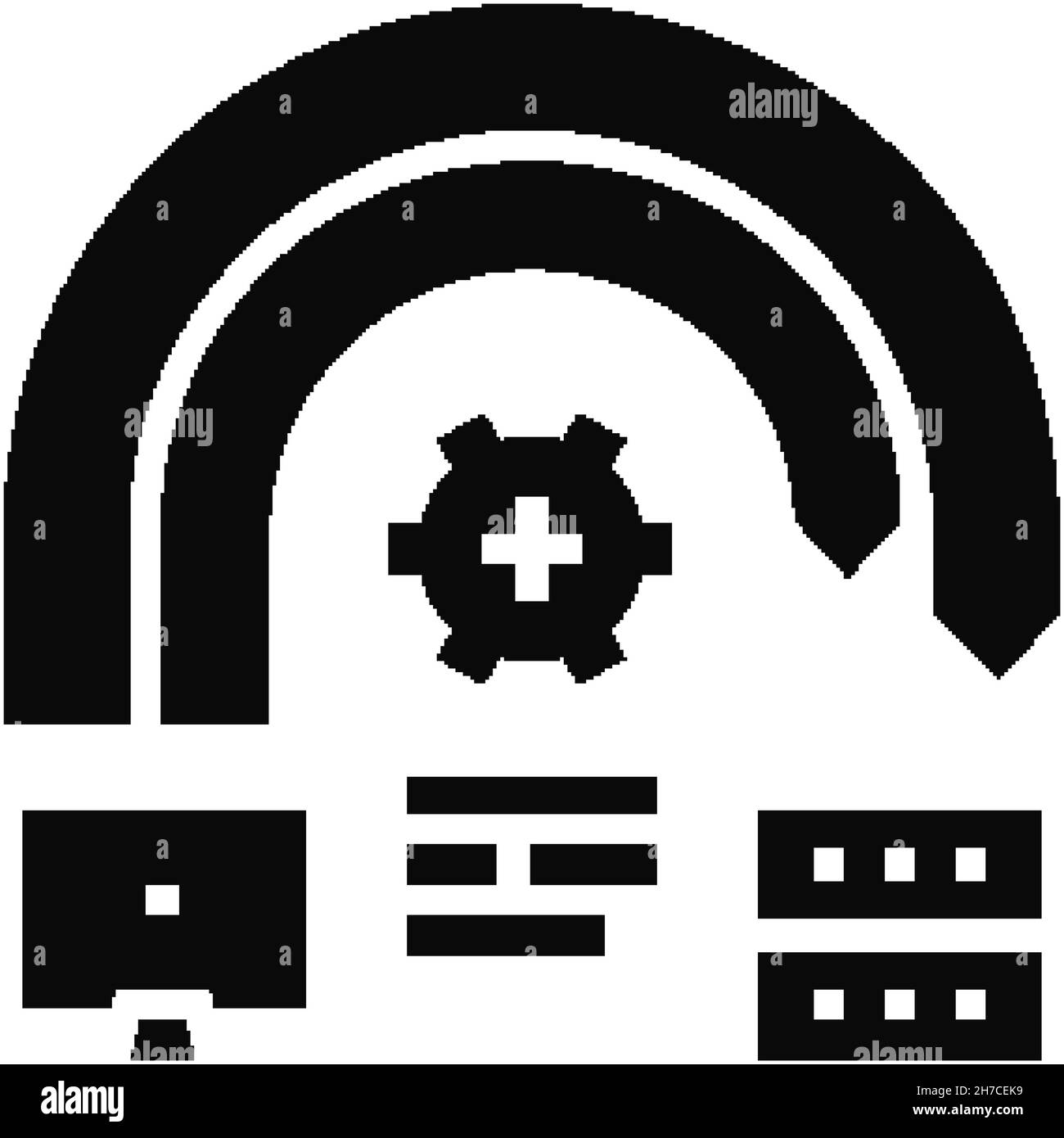 ping of death attack glyph icon vector illustration Stock Vector Image ...