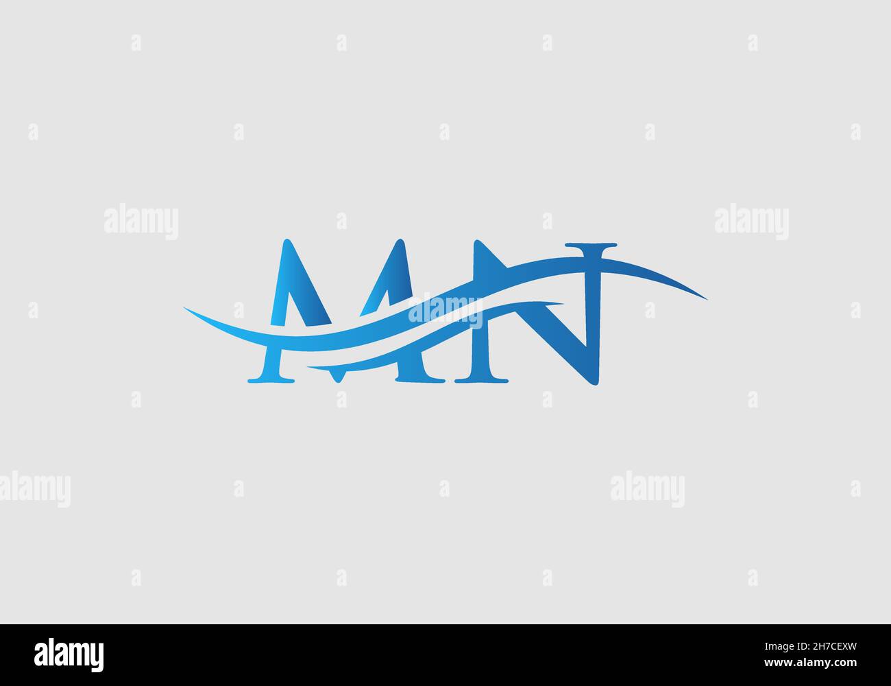 MN logo Design. Premium Letter MN Logo Design with water wave concept ...