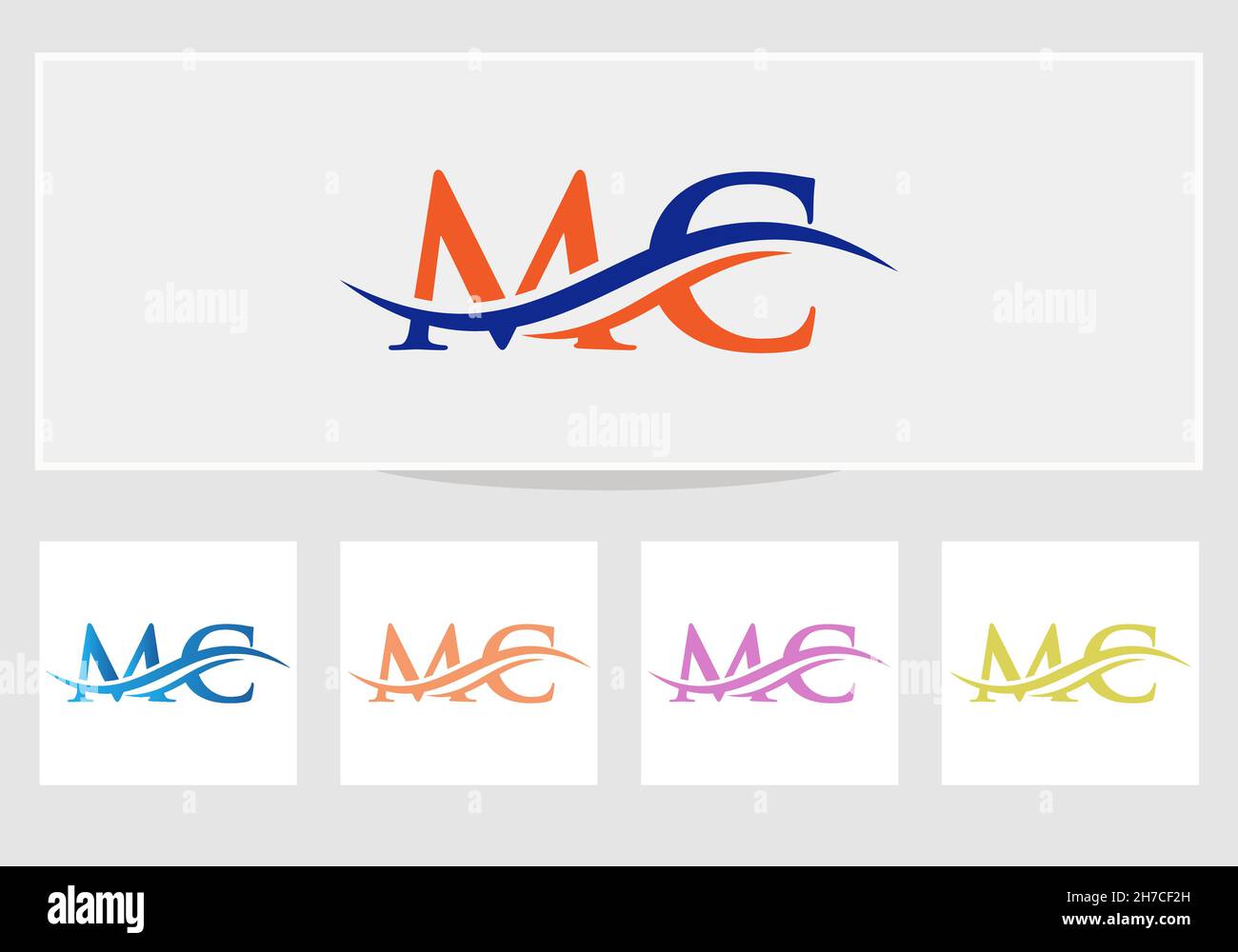 MC Linked Logo for business and company identity. Creative Letter MC ...