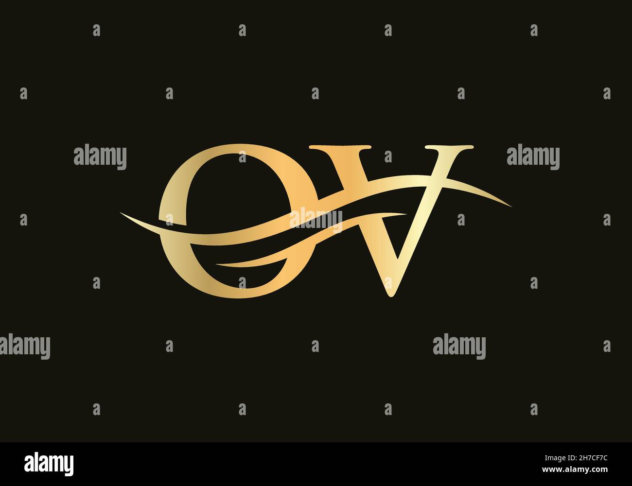OV logo. Monogram letter OV logo design Vector. OV letter logo design ...