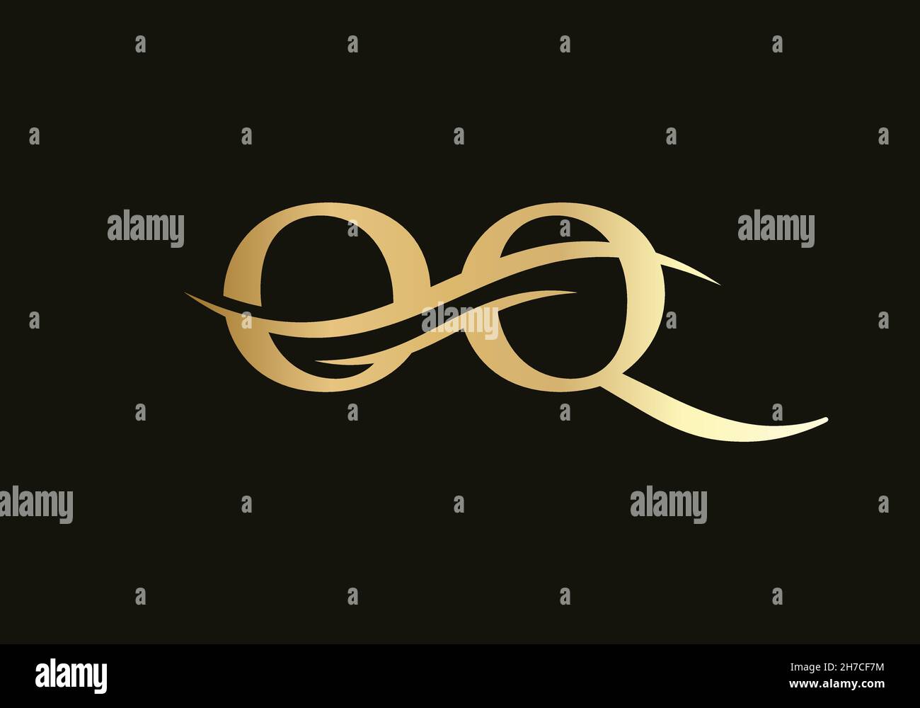 Water Wave OQ Logo Vector. Swoosh Letter OQ Logo Design for business ...