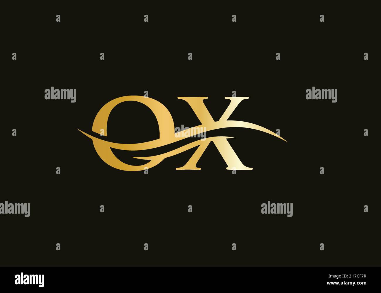 Initial OX letter linked logo vector template. Swoosh letter OX logo ...