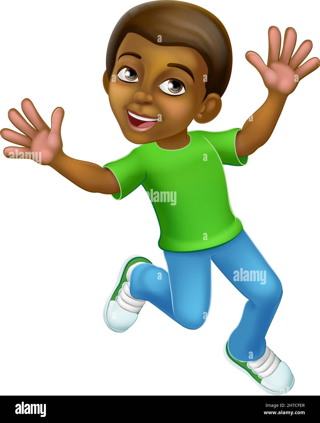 Happy Jumping Boy Kid Child Cartoon Character Stock Vector Image & Art ...
