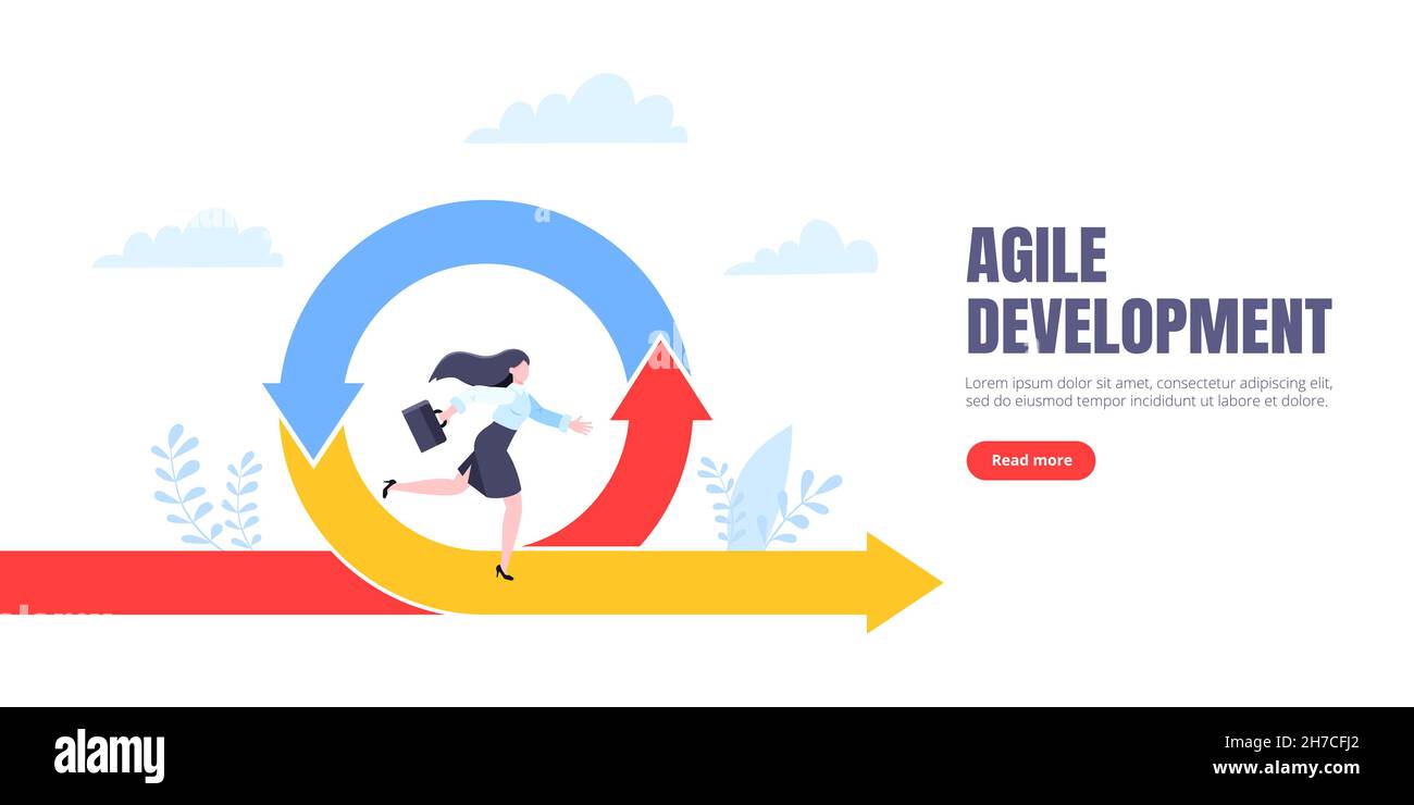 Agile development methodology business concept flat style design vector ...